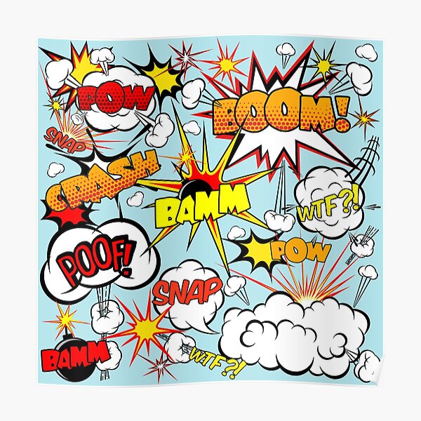 Onomatopoeia Posters | Redbubble
