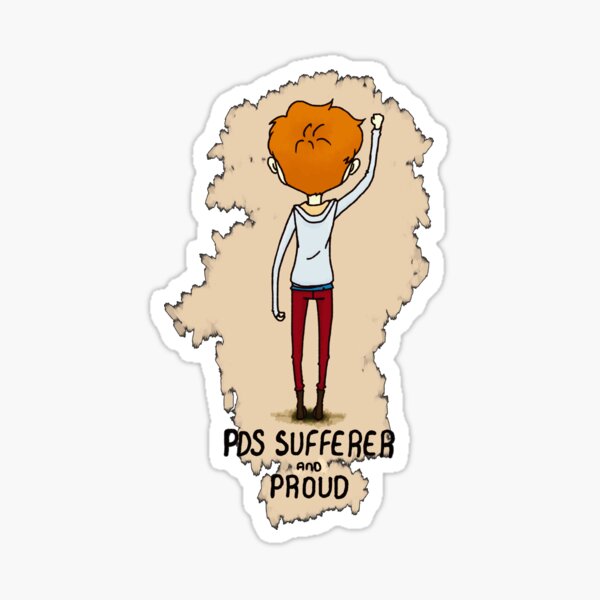 "pds and proud " Sticker by GreyMushroom | Redbubble