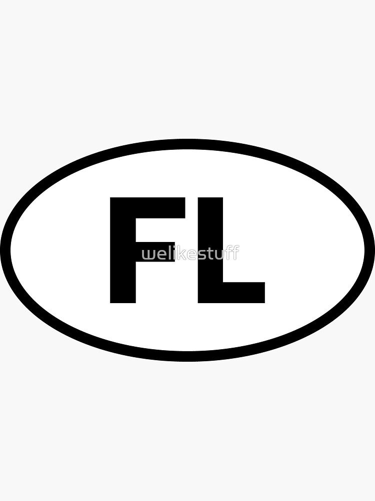 "Florida - FL - oval sticker" Sticker for Sale by welikestuff | Redbubble