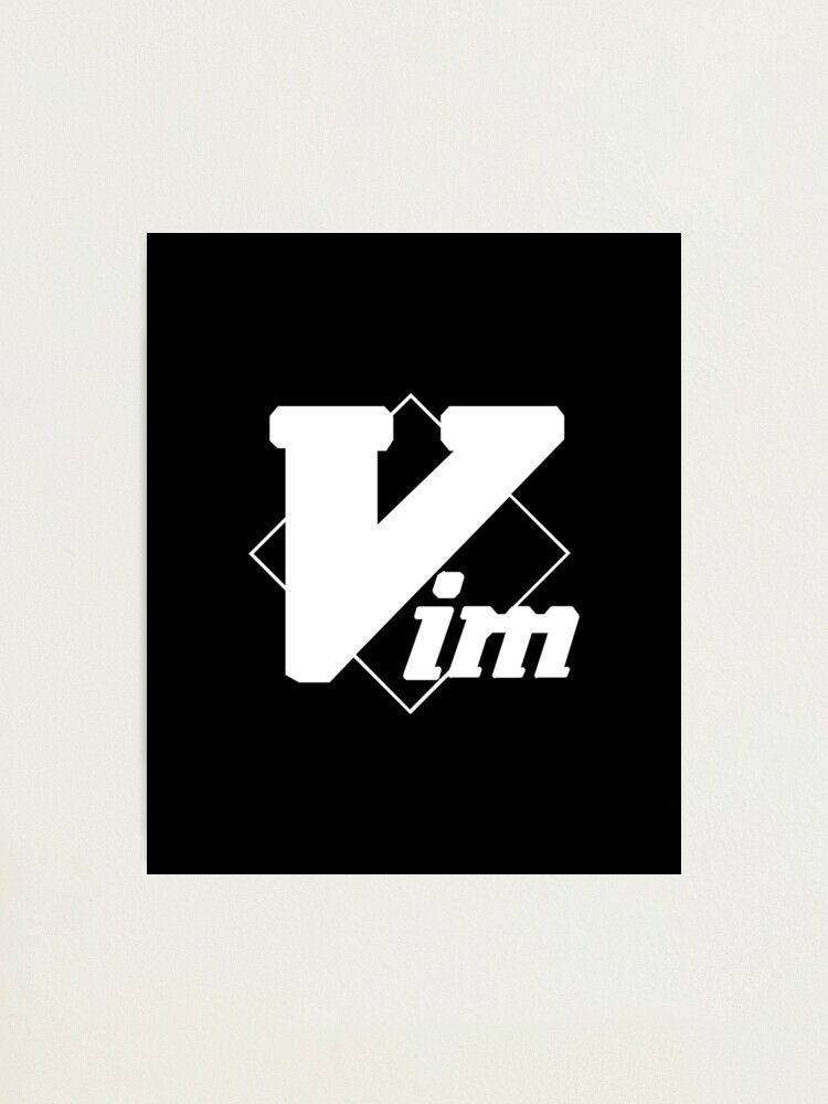 "Minimalistic Vim Logo: White" Photographic Print by hellkni9ht | Redbubble