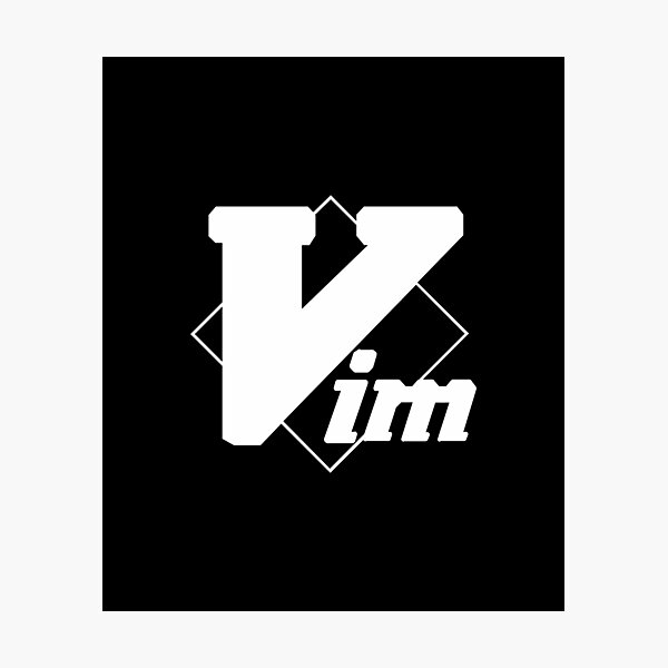 "Minimalistic Vim Logo: White" Photographic Print by hellkni9ht | Redbubble