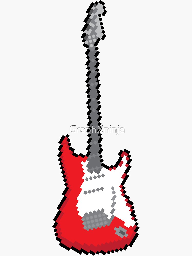 "8 Bit Guitar" Sticker for Sale by GraphXninja | Redbubble