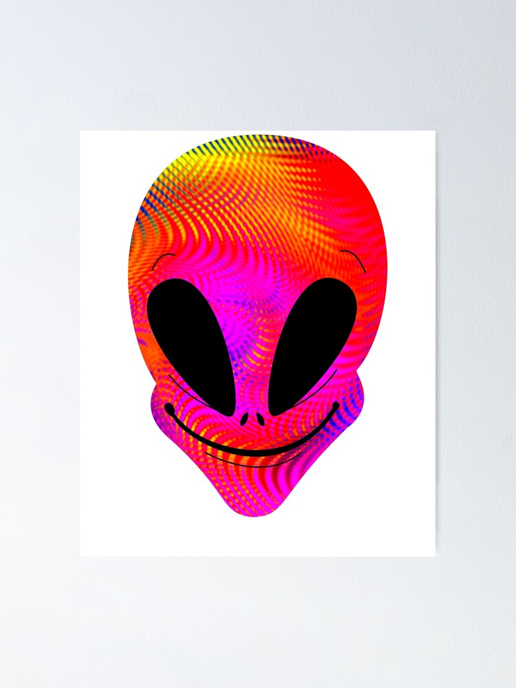 Poster « Alien rouge - Tête d'alien Tie Dye Design coloré trippy d ...