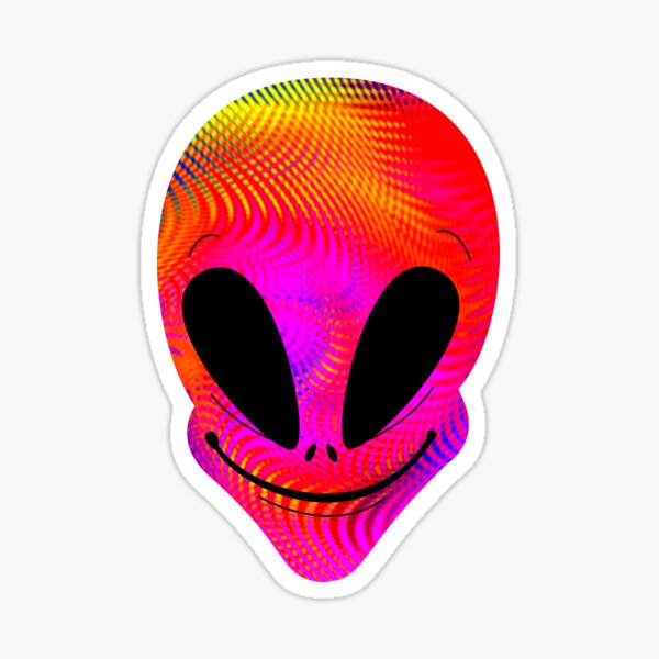 "Red Alien - Tie dye alien head Red alien trippy colorful design ...