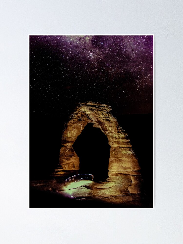 "Night Sky Stars - Delicate Arch at Arches National Park Utah" Poster ...