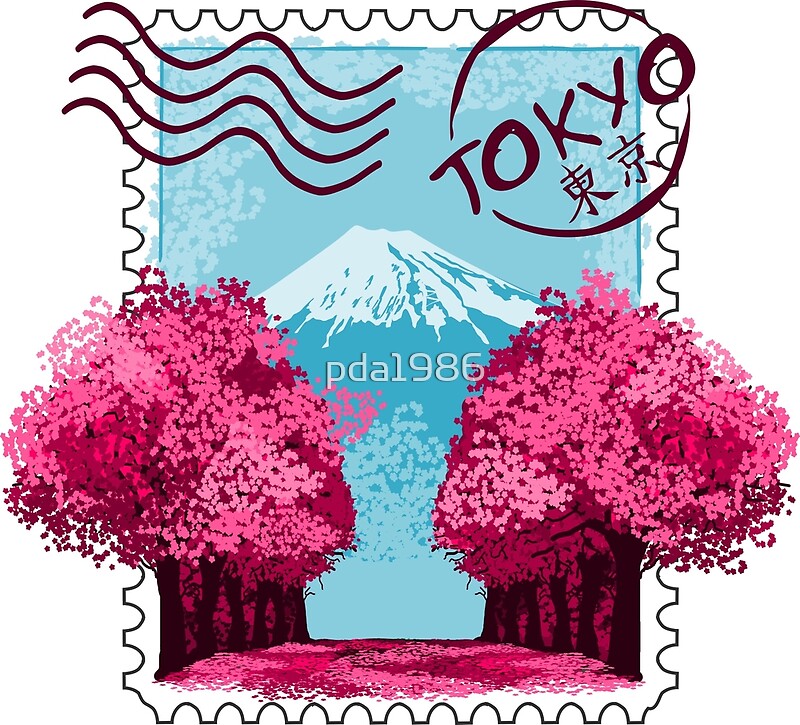 "Tokyo Spring Stamp" by pda1986 | Redbubble