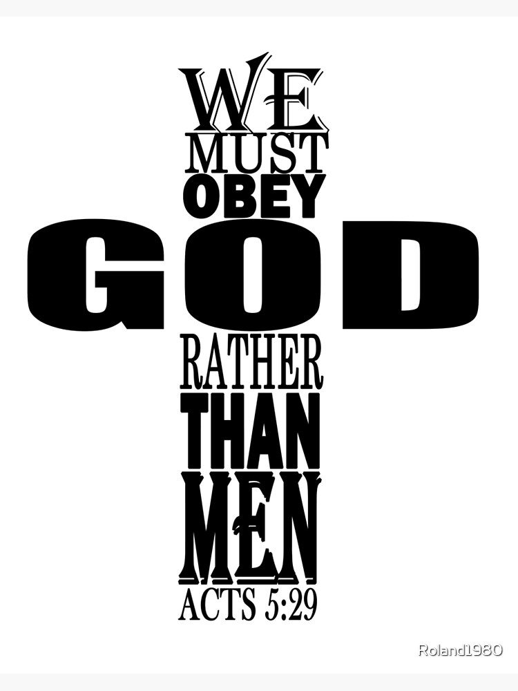 "Acts 5:29 Bible Verse We Must Obey God Rather Than Men" Art Board ...