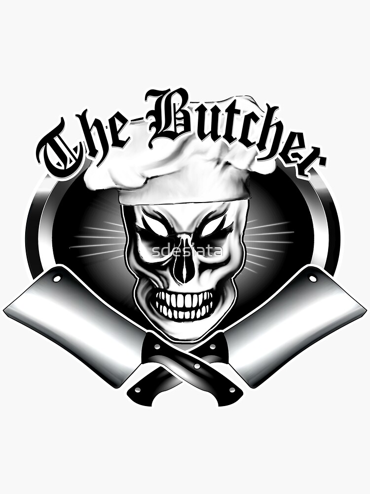 "Butcher Skull 4: The Butcher" Sticker for Sale by sdesiata | Redbubble