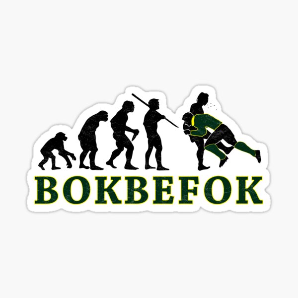 "Bokbefok Rugby South Africa Evolution" Sticker for Sale by d247 ...