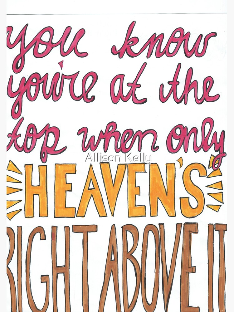 "Right Above It" Sticker by Allisonmkelly | Redbubble
