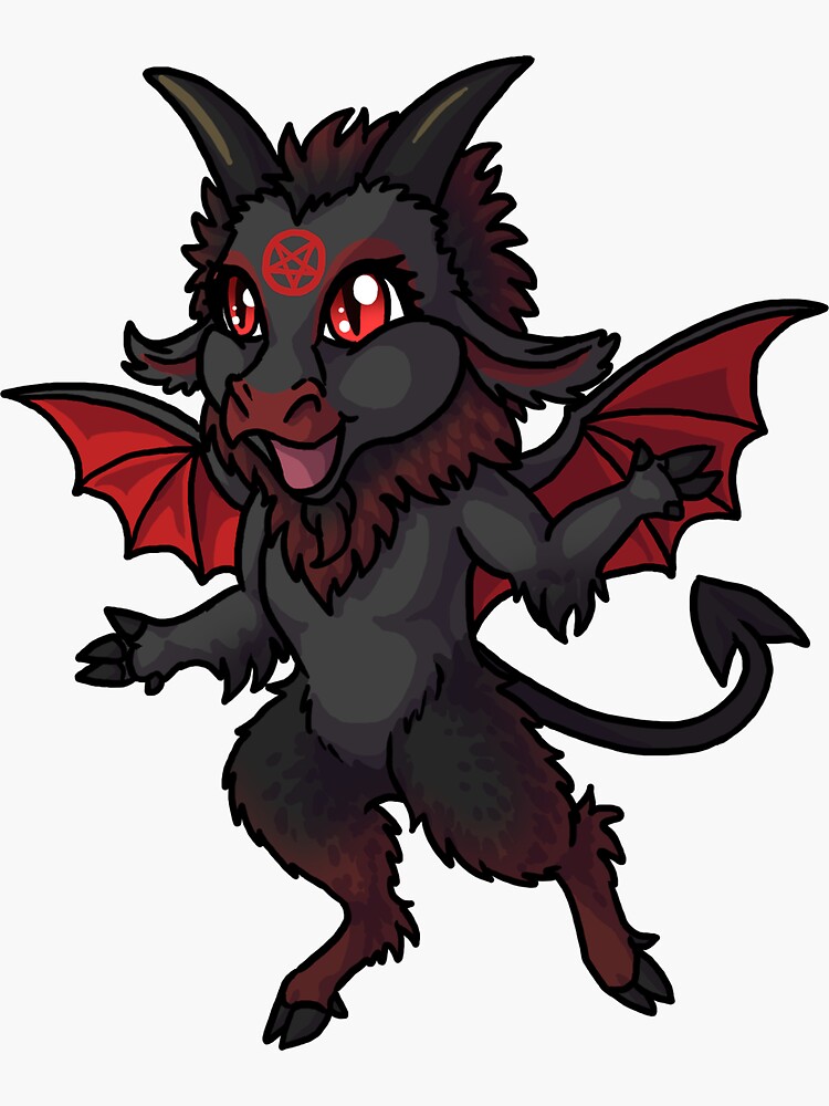"Cute goat demon, black" Sticker for Sale by ashleyveldhuis | Redbubble