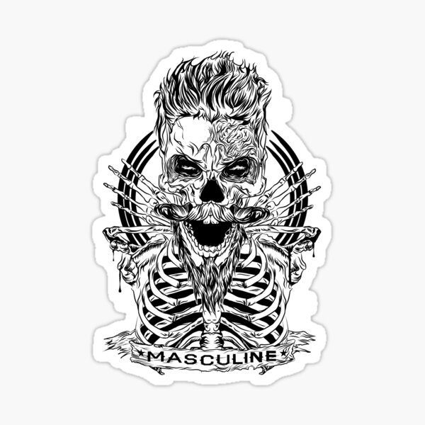 "MASCULINE MAN BLACK" Sticker for Sale by azieescansee | Redbubble