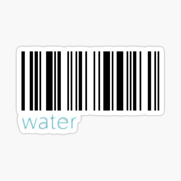 "water barcode" Sticker for Sale by laurenfitz | Redbubble