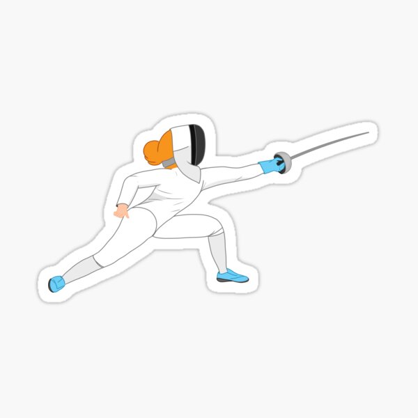 "Epee Fencing Girl Attack" Sticker for Sale by fencinglove | Redbubble