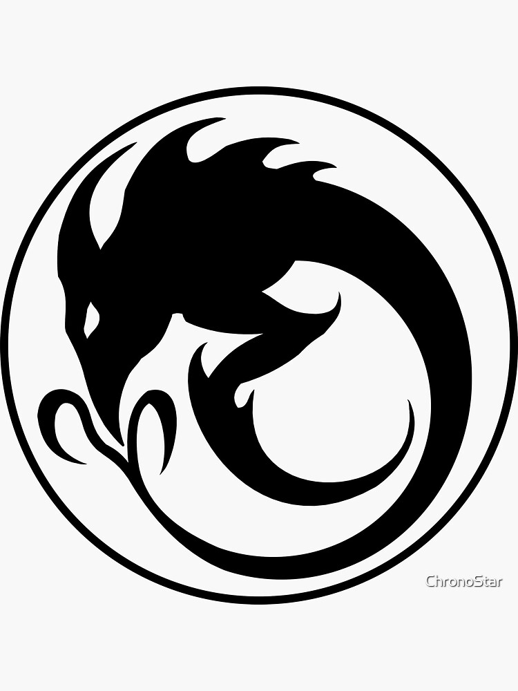 "Sliver Ouroboros Symbol -Black-" Sticker for Sale by ChronoStar ...