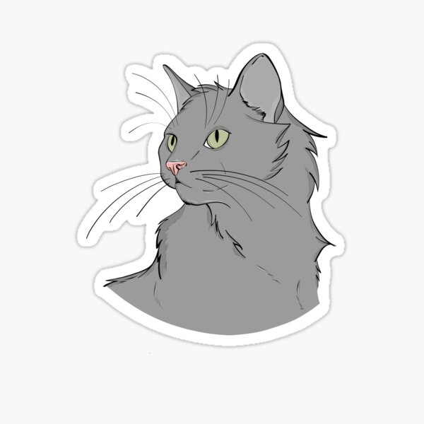 "Gray Cat " Sticker for Sale by rmcbuckeye | Redbubble