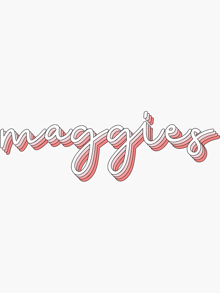 "Maggies Cursive" Sticker for Sale by edisney247 | Redbubble