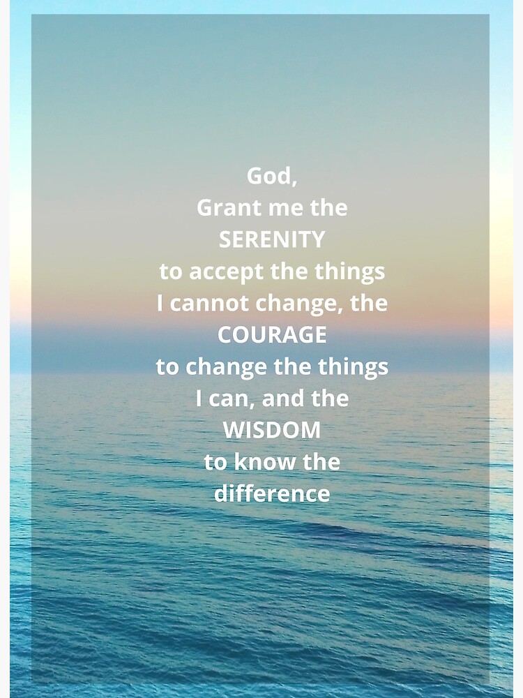 "Serenity Prayer on Ocean" Art Board Print for Sale by Susan Wallace ...