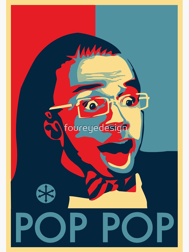 "Pop Pop" Sticker for Sale by foureyedesign | Redbubble