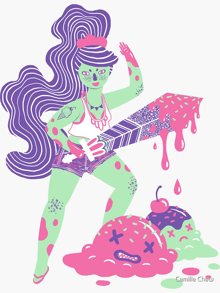 "Ice Cream Combat" Sticker for Sale by LordofMasks | Redbubble