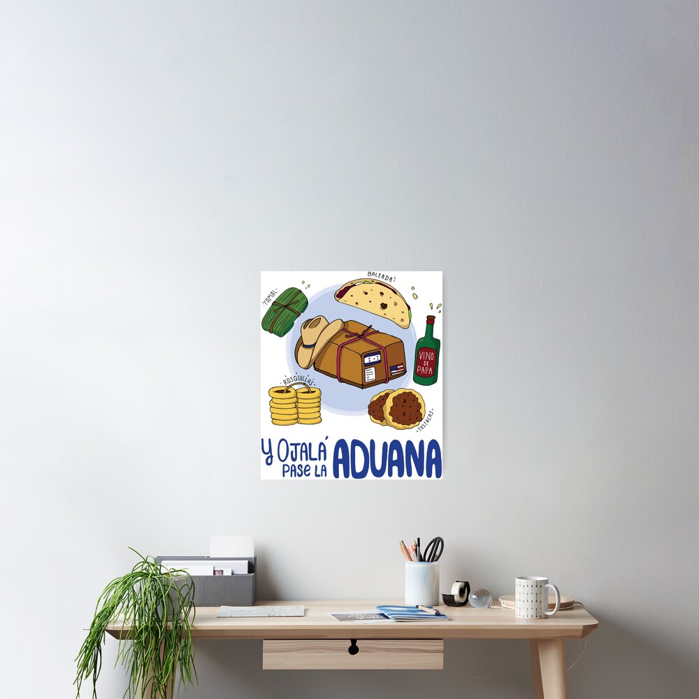 "Honduras Encarguito Drawing with baleada tustaca tamal" Poster by ...