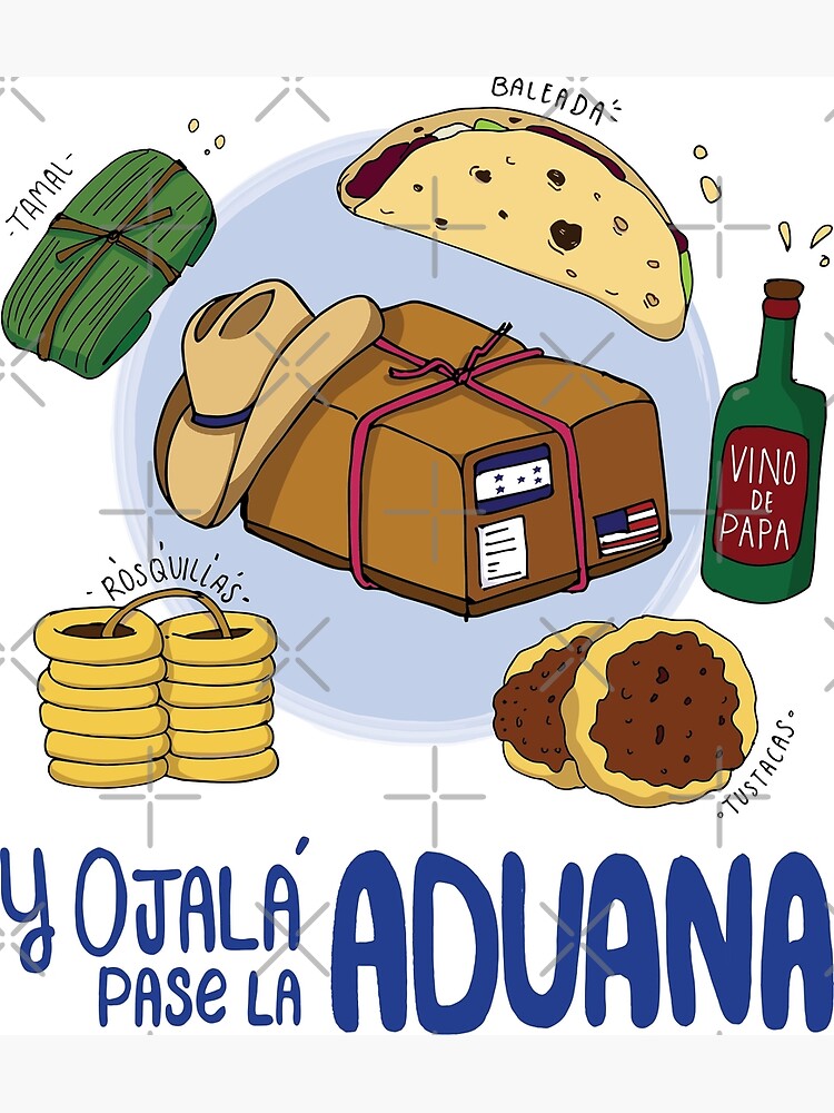"Honduras Encarguito Drawing with baleada tustaca tamal" Poster for ...