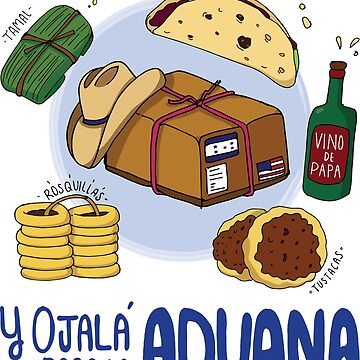 "Honduras Encarguito Drawing with baleada tustaca tamal" Sticker for ...