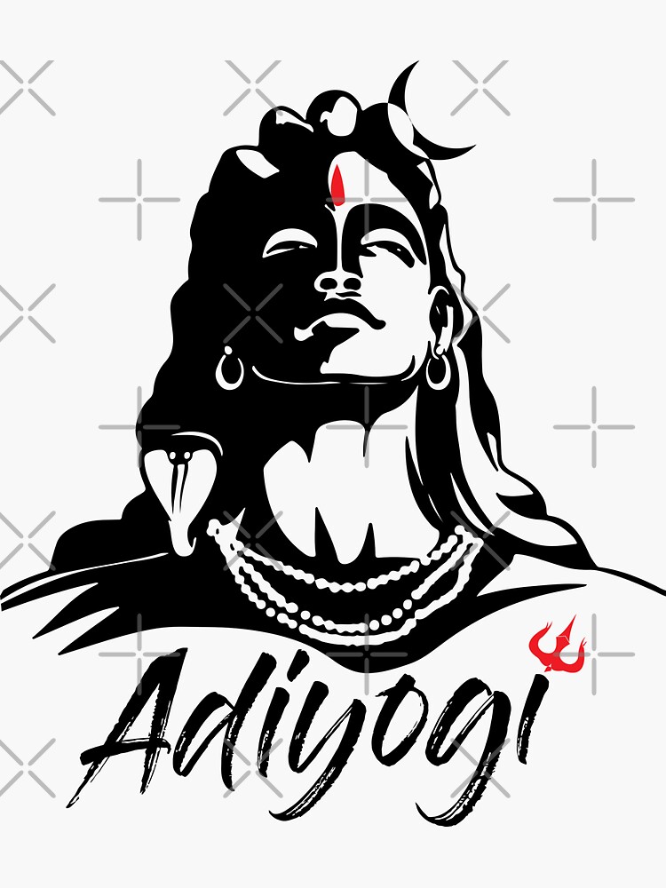 "Adiyogi or Adhi Yogi Shiva Mahadev Aum Hindu Tshirt" Sticker for Sale ...