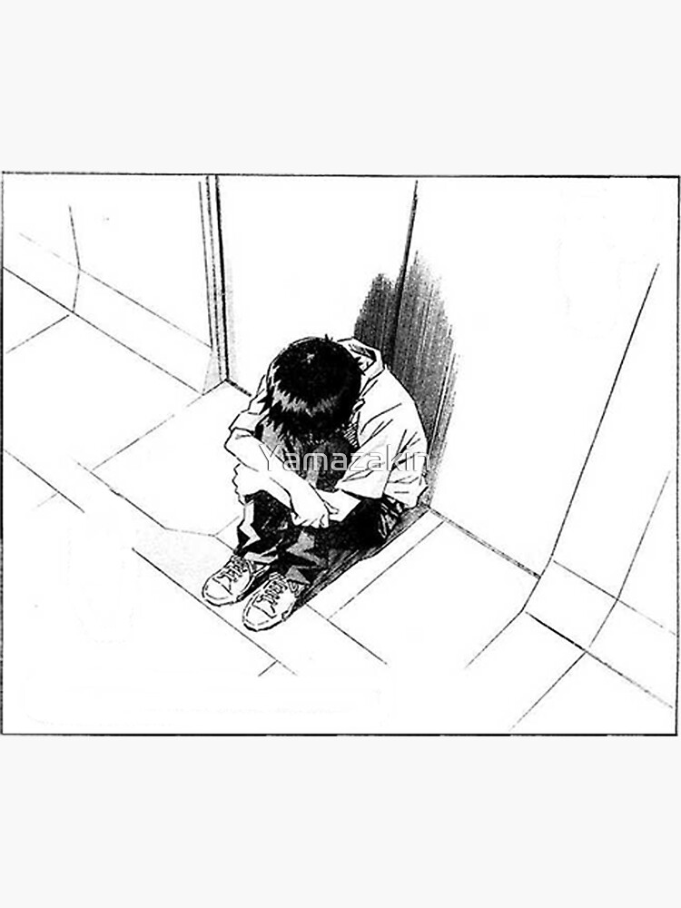 "SAD SHINJI - NEON GENESIS EVANGELION - STICKER" Sticker for Sale by ...