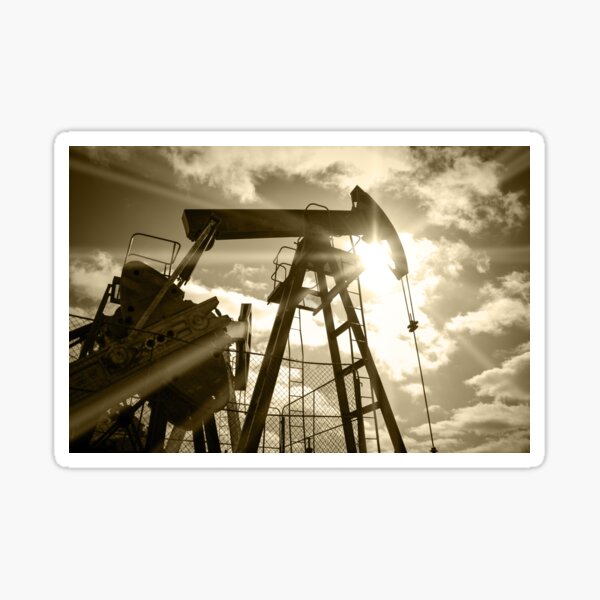 "Oil rig." Sticker for Sale by bashta | Redbubble