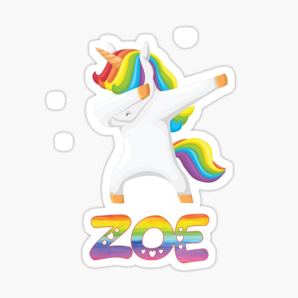 Zoe Unicorn Stickers | Redbubble