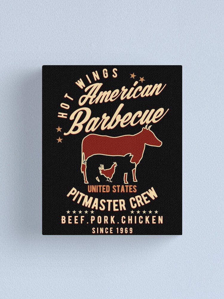 "American Barbecue Pitmaster BBQ" Canvas Print for Sale by Basti09 ...