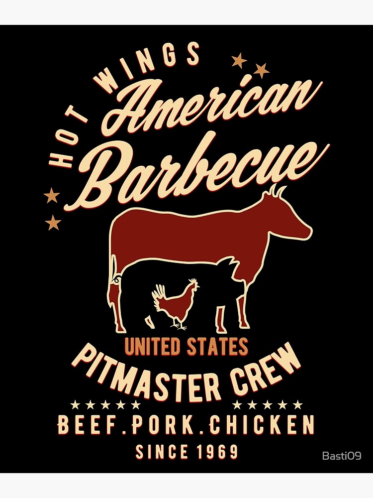 "American Barbecue Pitmaster BBQ" Canvas Print for Sale by Basti09 ...
