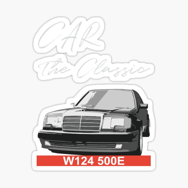 "Mercedes W124 500E" Sticker for Sale by zibik-design | Redbubble