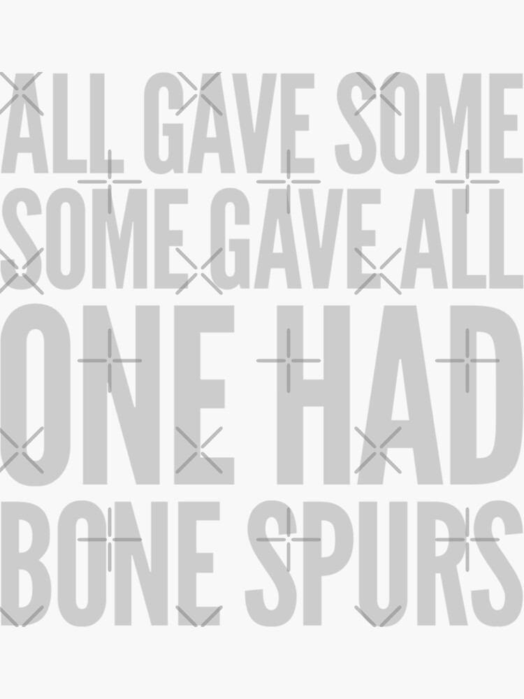 "Anti-Trump Veterans Draft Dodger Cadet Bone Spurs" Sticker for Sale by ...