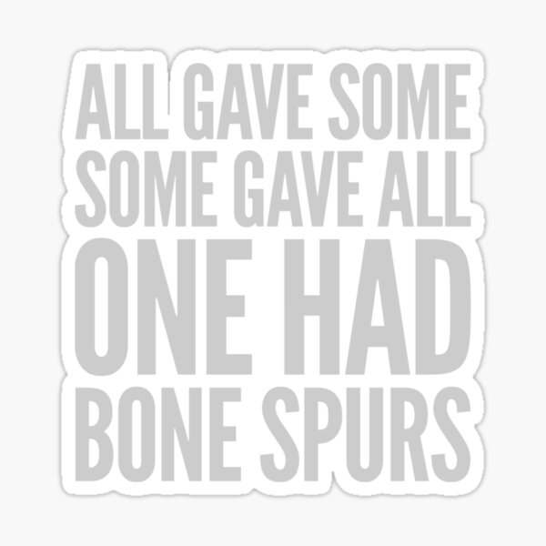 "Anti-Trump Veterans Draft Dodger Cadet Bone Spurs" Sticker for Sale by ...