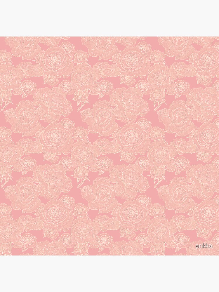 "Blush pastel pink decorative abstract roses pattern" Sticker for Sale ...