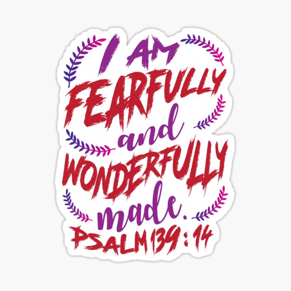 "Psalm 139:14" Sticker for Sale by plushism | Redbubble
