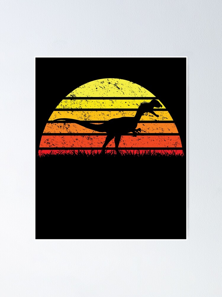 "Dilophosaurus Distressed Dinosaur" Poster by mBshirts | Redbubble