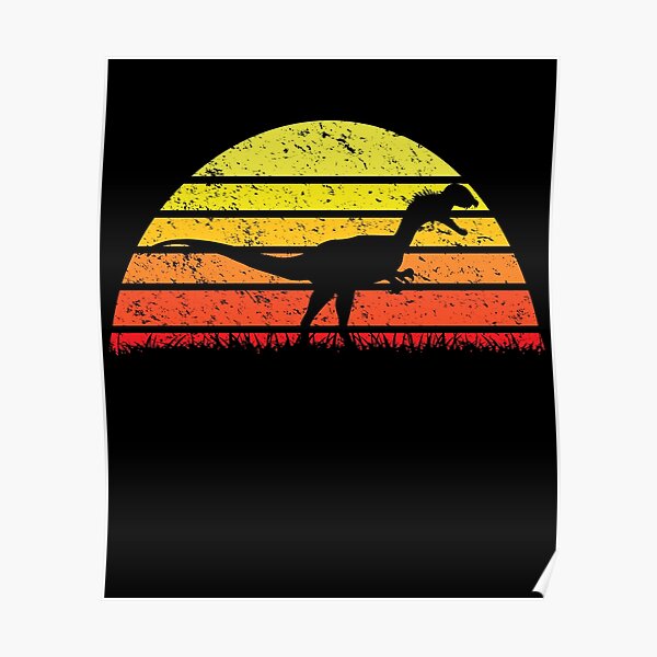 "Dilophosaurus Distressed Dinosaur" Poster by mBshirts | Redbubble
