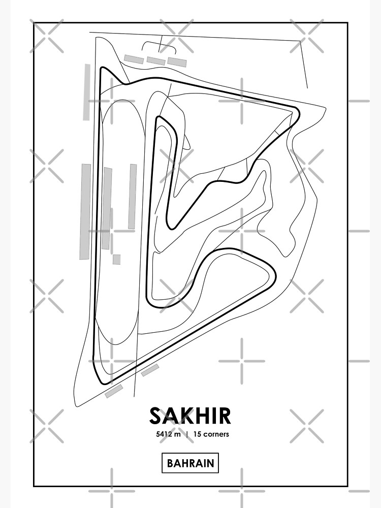 "Sakhir - Bahrain Track Map" Photographic Print by andreanastasio ...