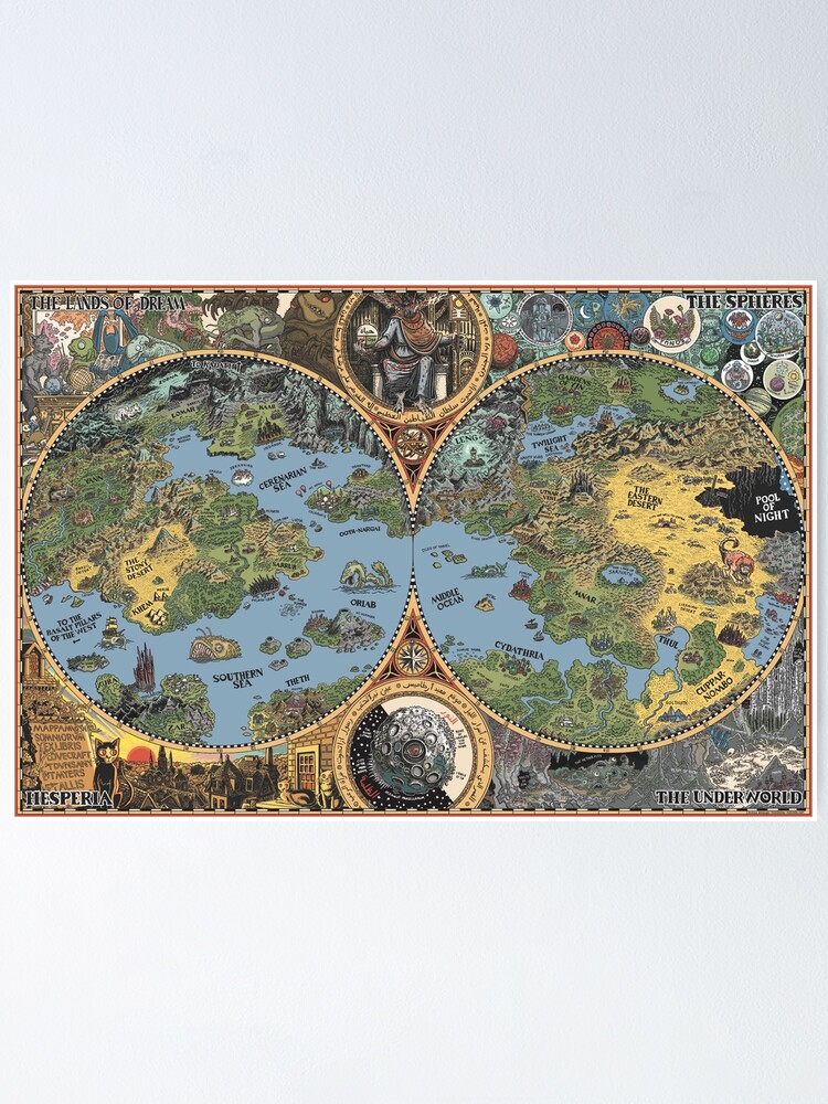 "HP Lovecraft Dreamland Map" Poster for Sale by sanguinolent | Redbubble
