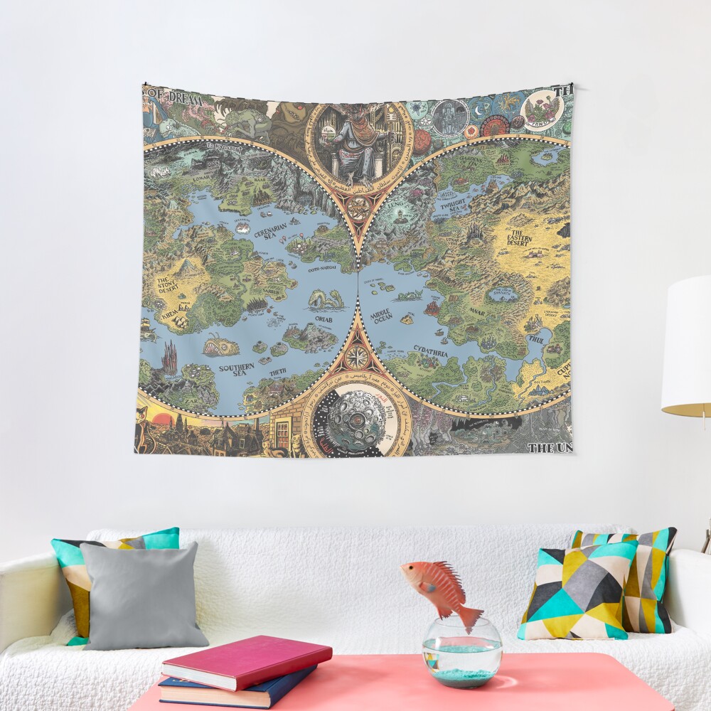 "HP Lovecraft Dreamland Map" Tapestry for Sale by sanguinolent | Redbubble