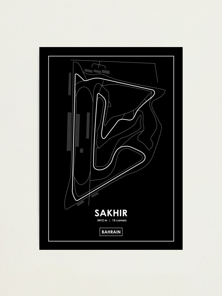 "Sakhir - Bahrain Track Map WHITE" Photographic Print for Sale by ...