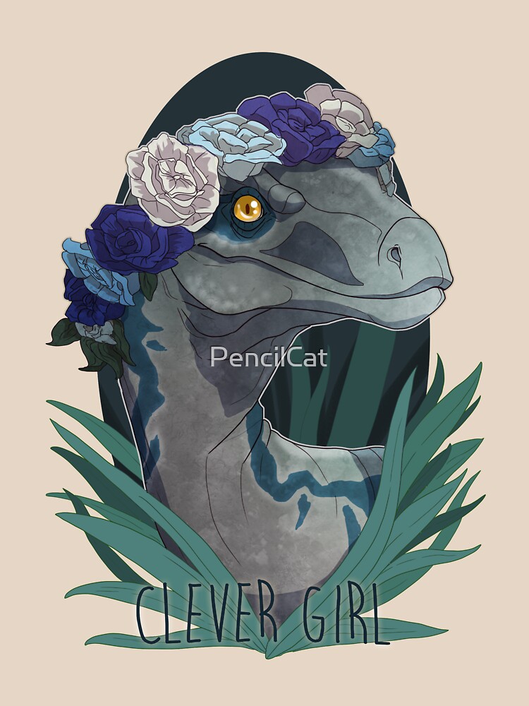 "Clever Girl - Blue" T-shirt for Sale by PencilCat | Redbubble ...