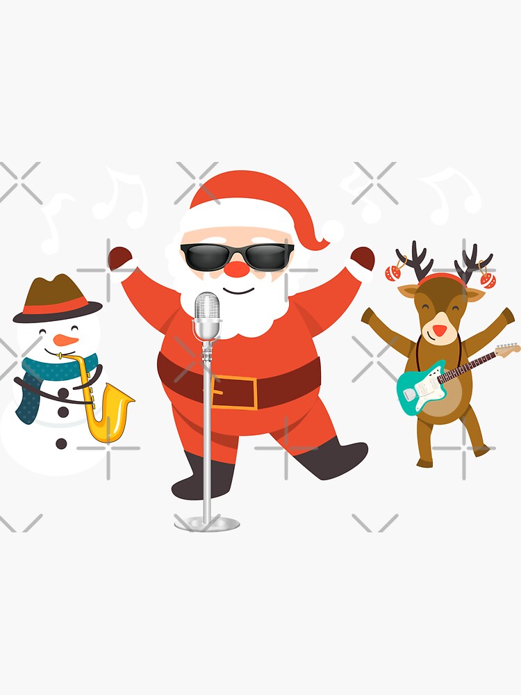 "Rock N Roll Merry Christmas Caroling Cute Cool Holiday Season Yuletide ...
