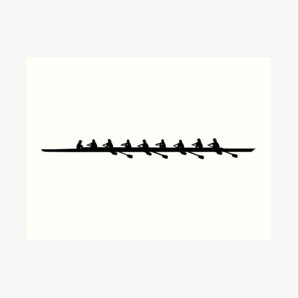 "Rowing Coxed eight, Women's Crew" Art Print by claudiasartwork | Redbubble