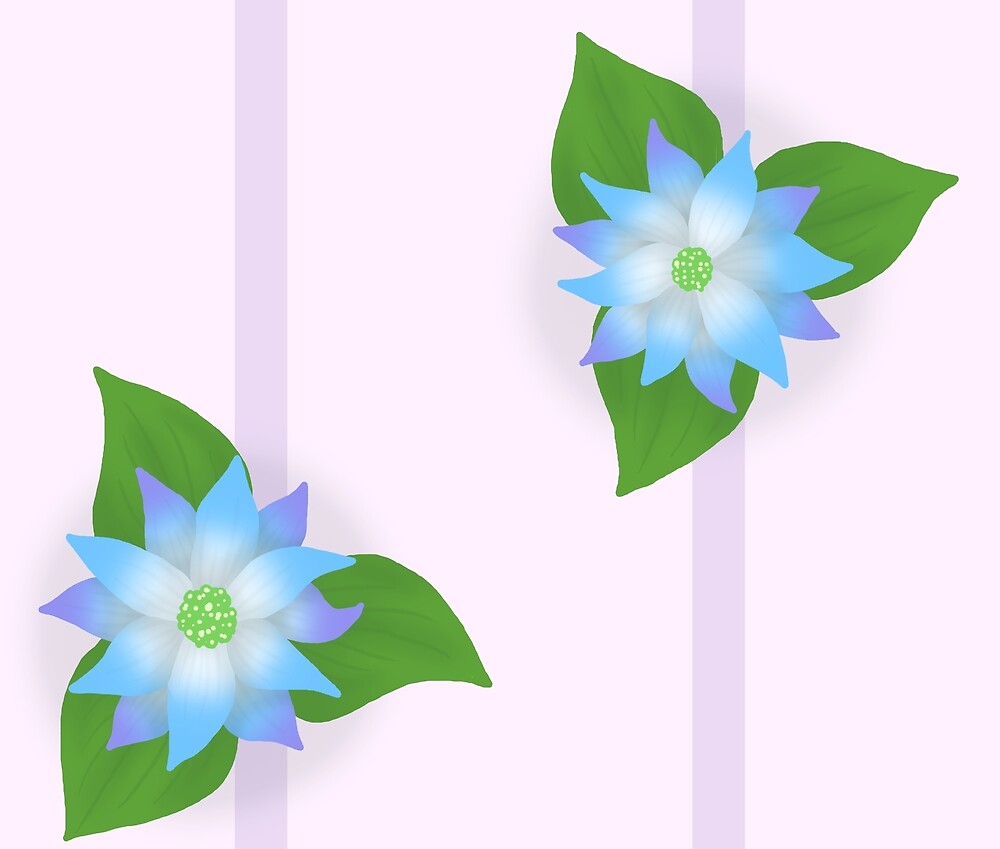 "Blue Wild Flower Pattern " by Ashley Veldhuis | Redbubble