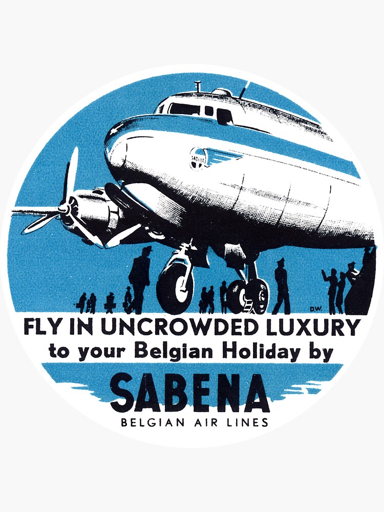 "1955 Sabena Airlines" Sticker for Sale by historicimage | Redbubble