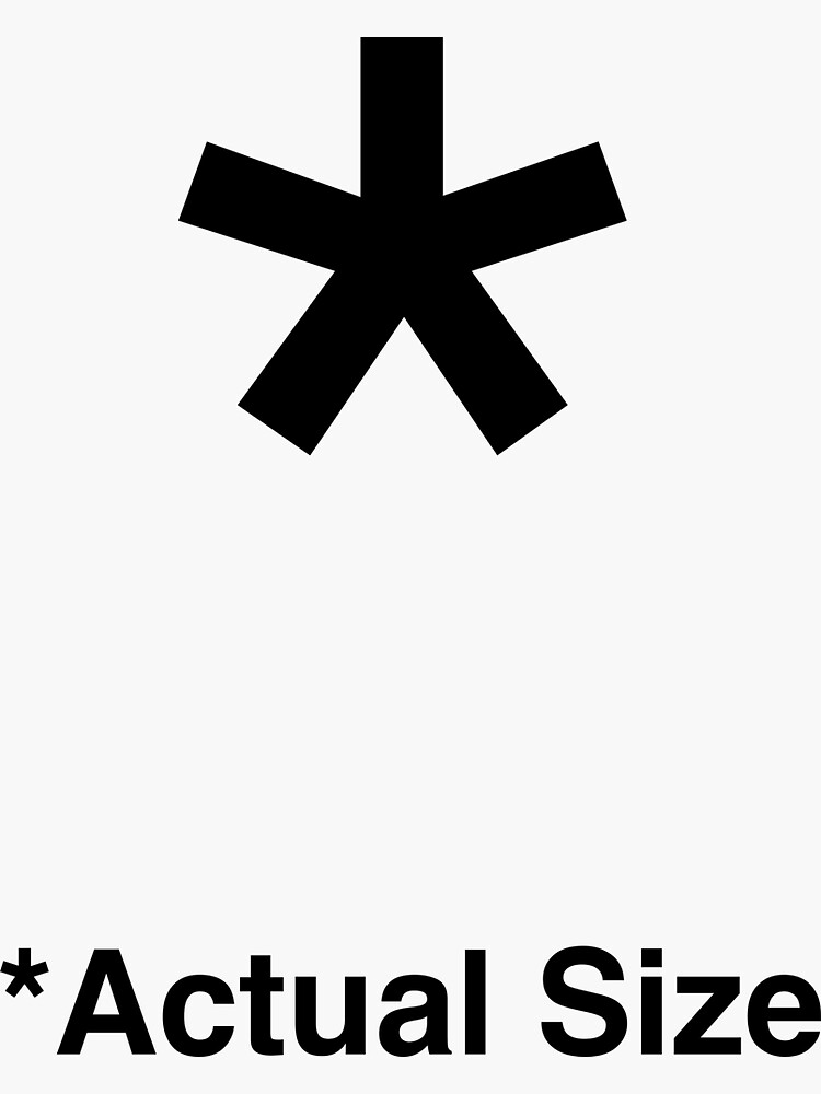 "Actual Size" Sticker for Sale by mcbrah | Redbubble